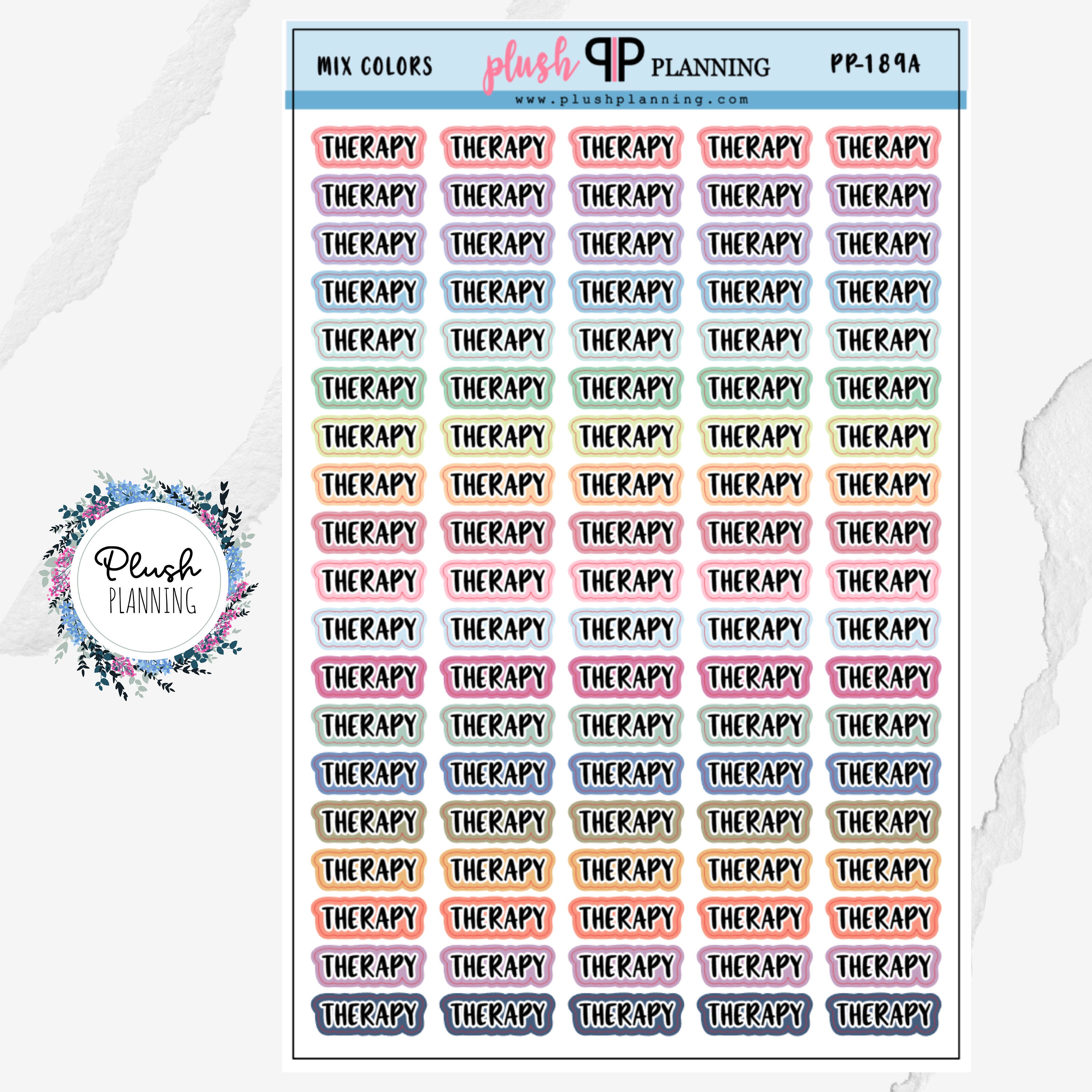 Therapy Script Tracker Planner Stickers Black Mix Colors PP - Etsy