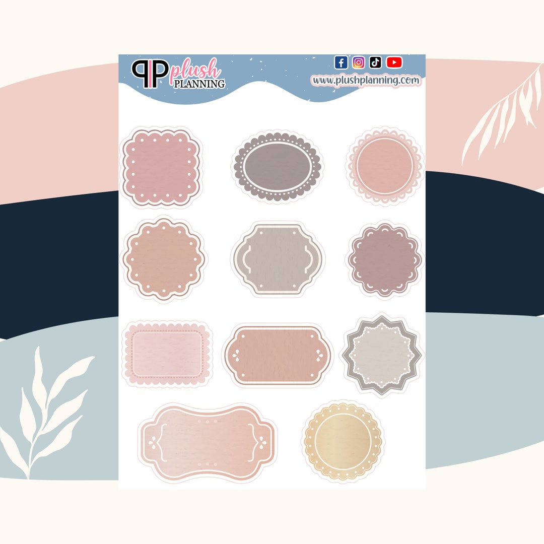 Neutral Labels Deco Scrapbooking Planner Stickers, Decoration Stickers ...