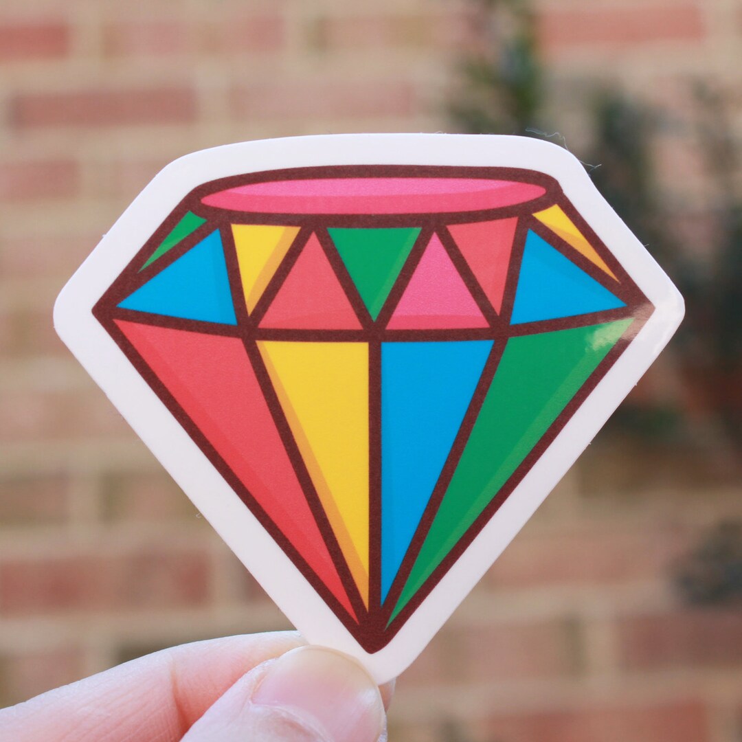 Diamond Colorful Die Cut Weatherproof Sticker Tumbler Stickers Laptop ...