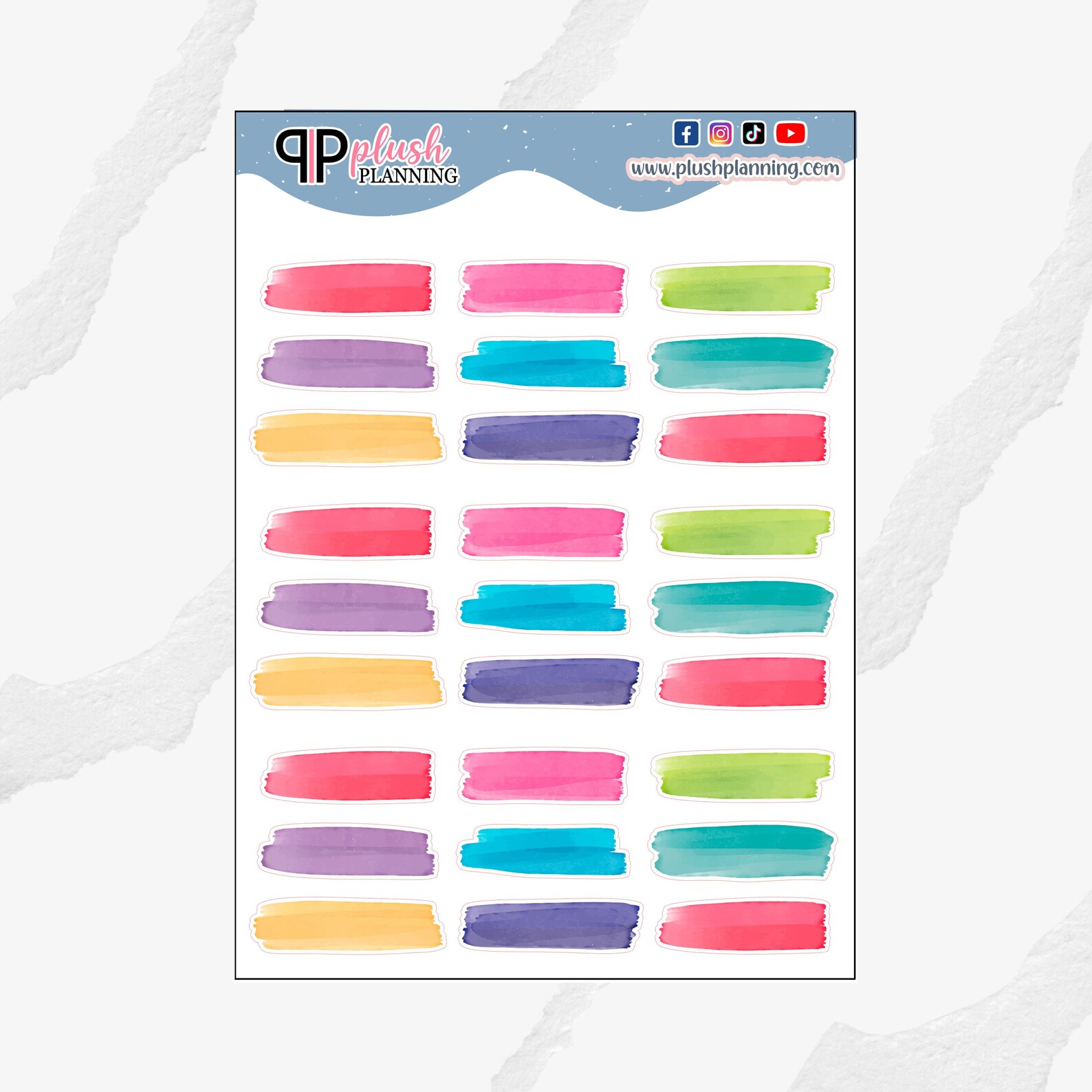 Writable Watercolor Brush Strokes Set Deco Journaling - Etsy