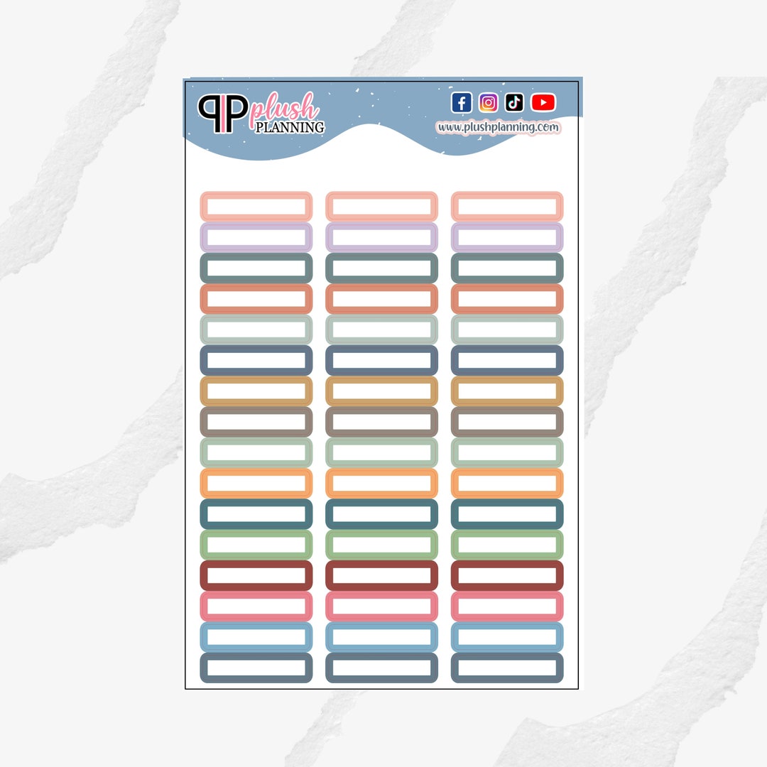 Writable Basic Label Tracker Labels Planner Stickers, Plush Planning ...
