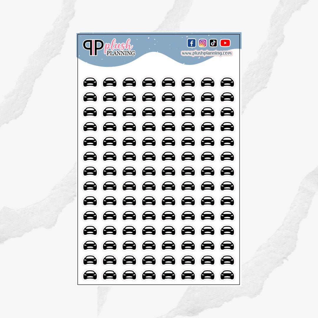 Car Icon Planner Stickers, Vehicle Tracker, Functional Stickers - Etsy