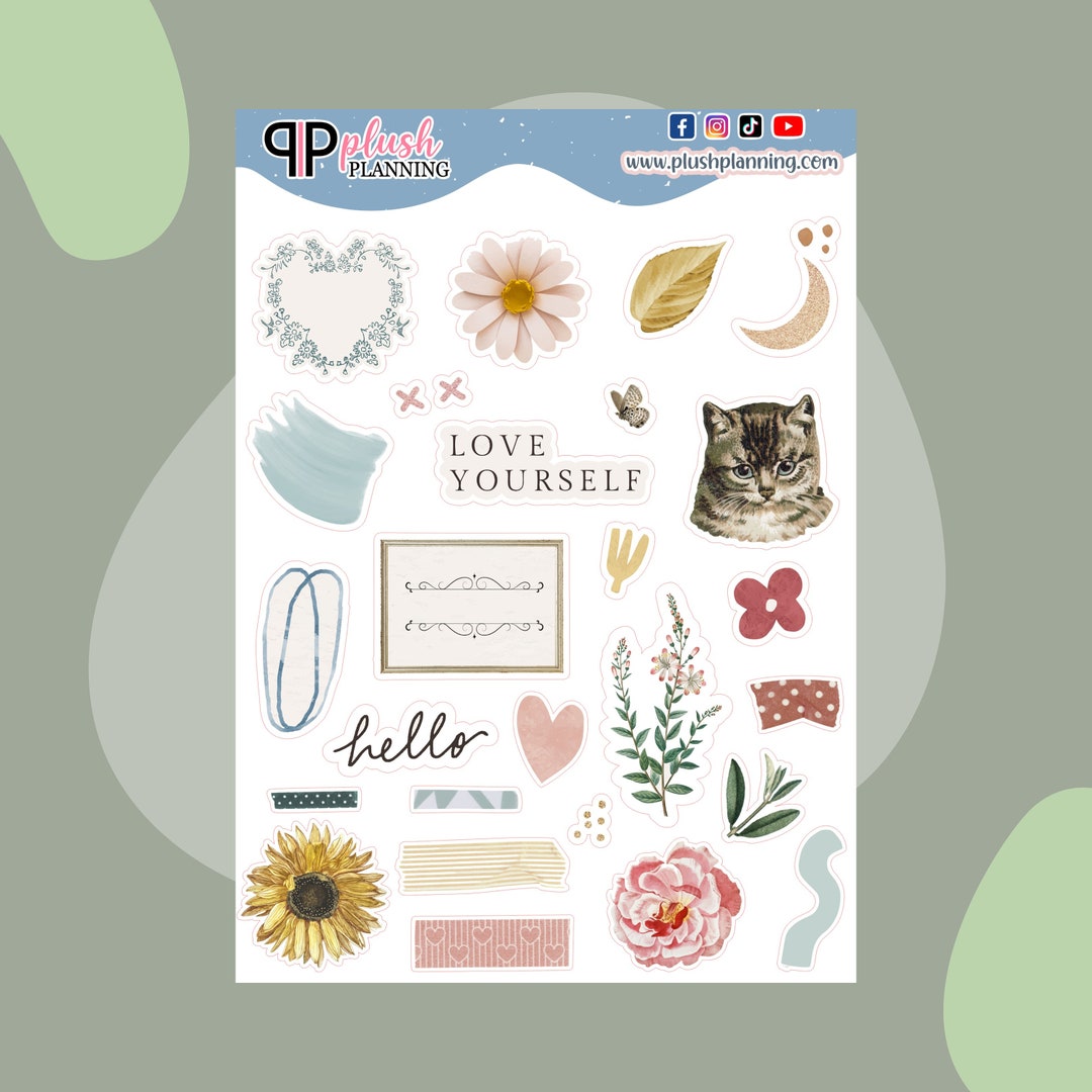 Collage Random Design 2 Planner Stickers Deco Scrapbooking Planner ...