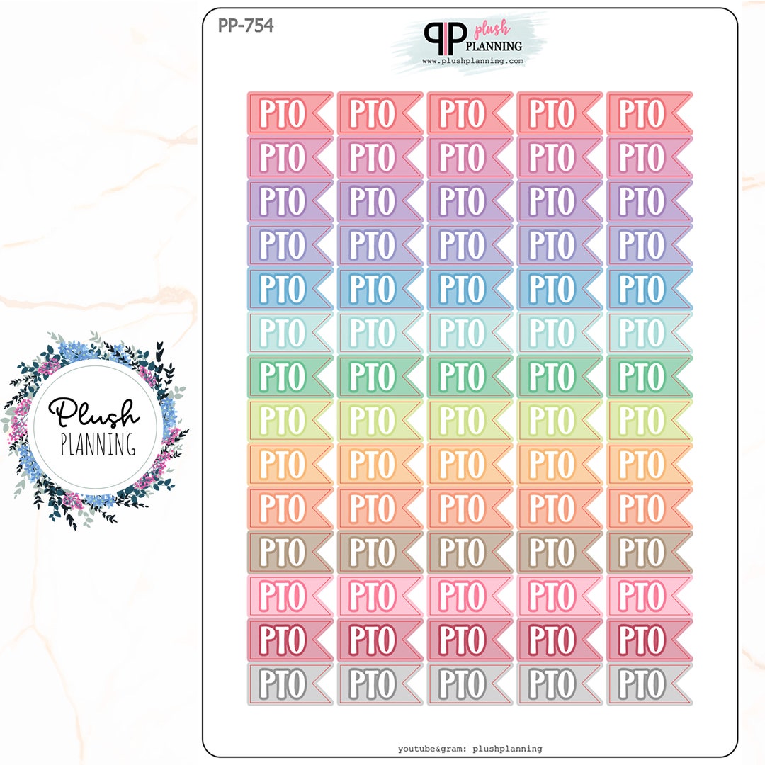 PTO Flags Planner Stickers - Etsy