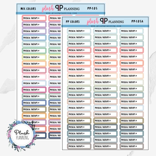 Physical Therapy Label Tracker Planner Stickers - Etsy