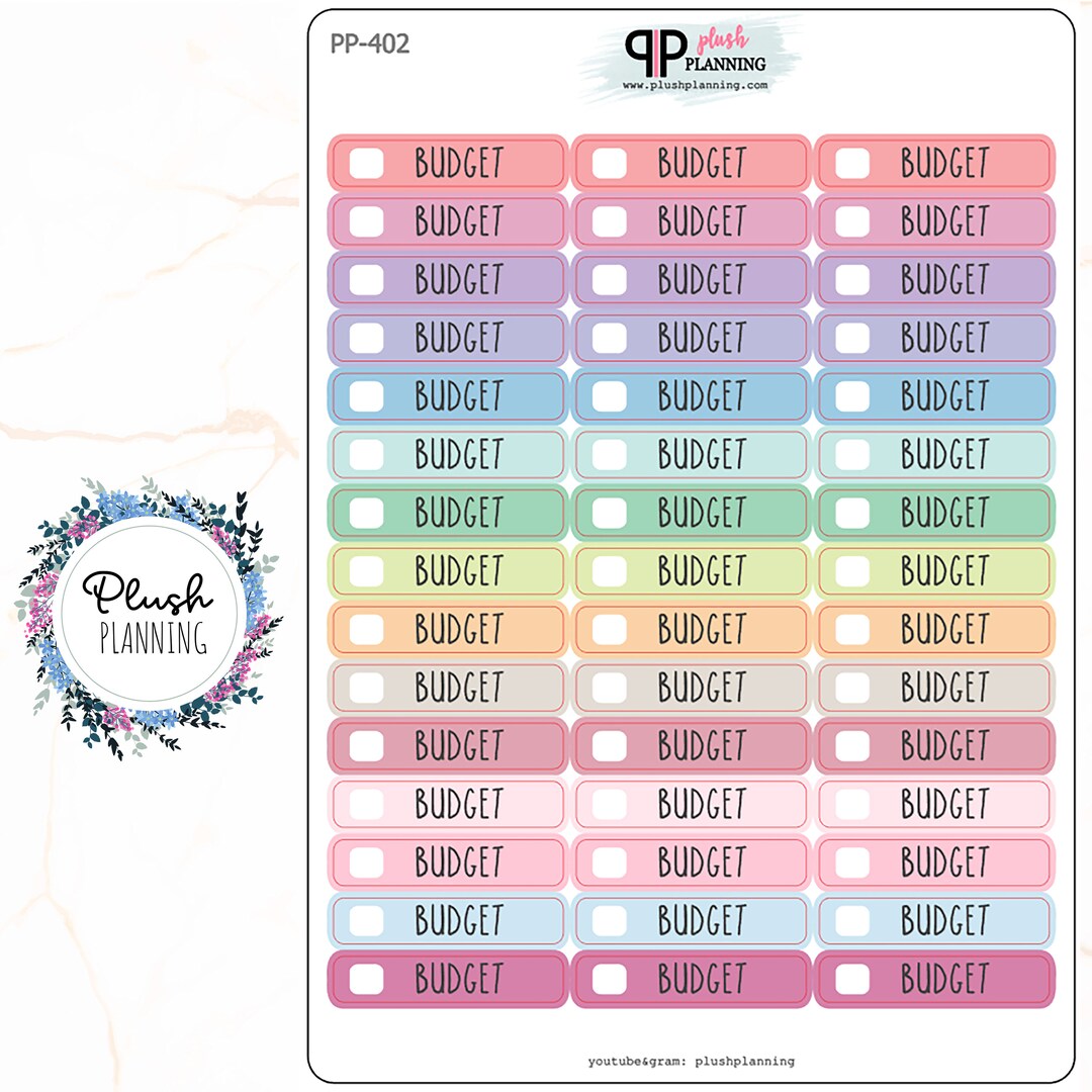 Budget Checklist Planner Stickers - Etsy