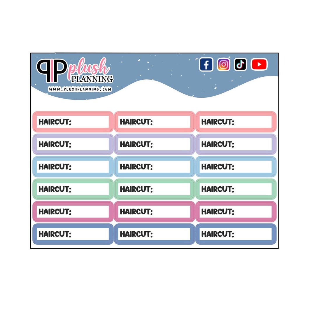 Haircut Appt Tracker Planner Stickers, Family Haircut, Kids Haircut ...