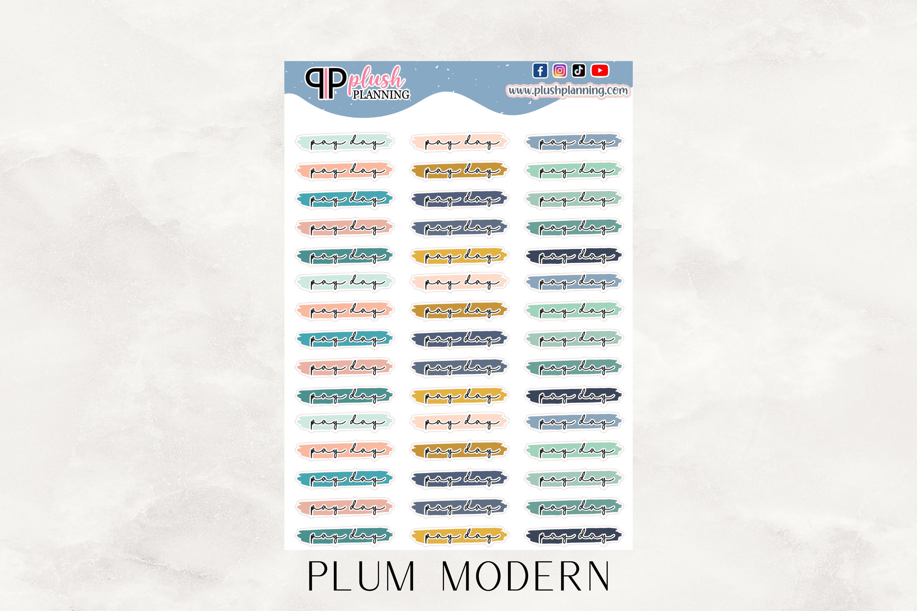 Pay Day Highlighted Script Planner Stickers Plush Planning - Etsy