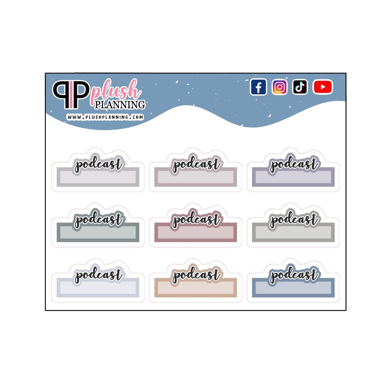 Podcast Script Planner Stickers, PP Dreamy Colors - Etsy