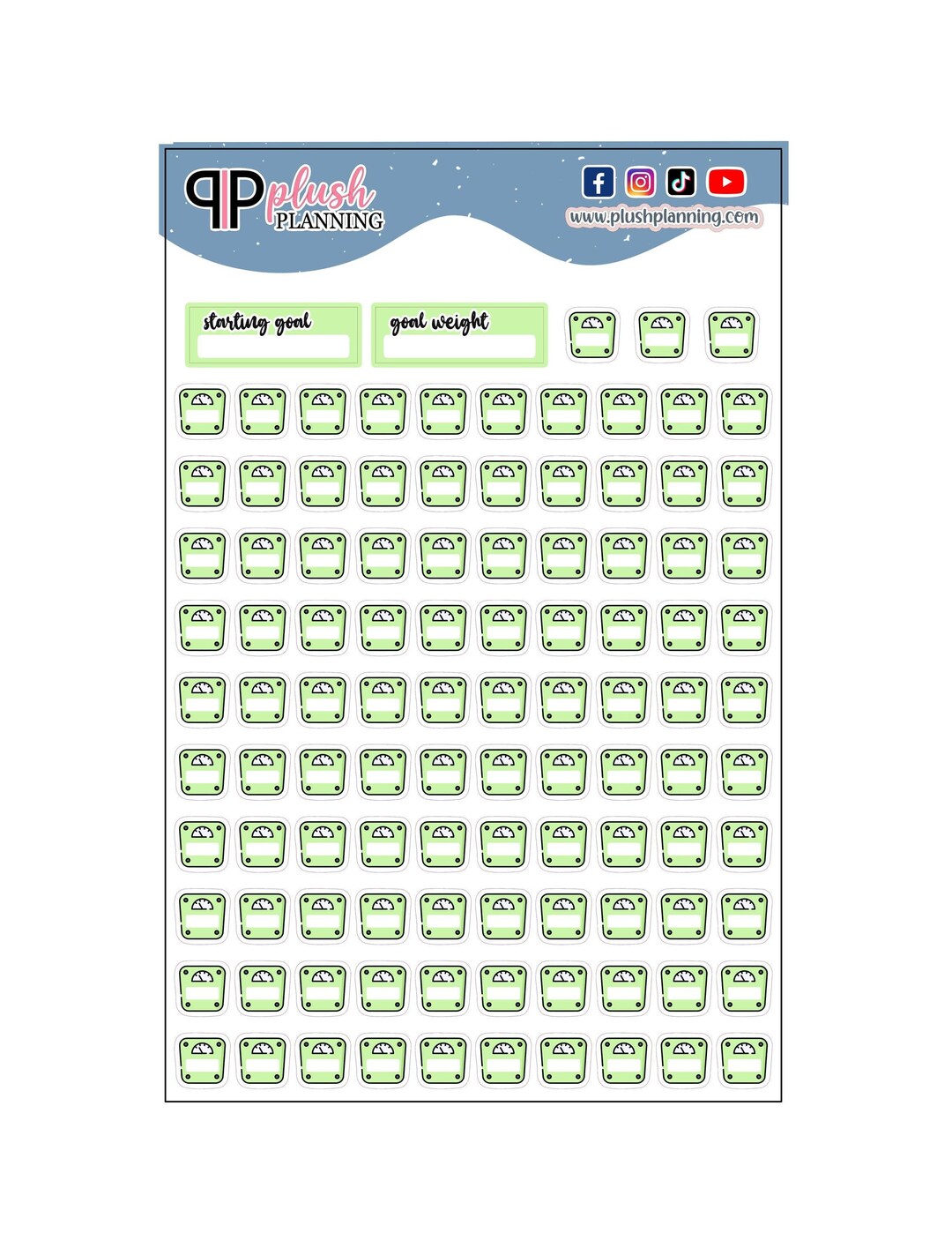 Weekly Weight Loss Planner Stickers, Scrapbooking Stickers, Journal ...
