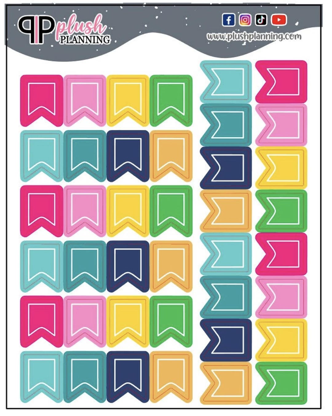 Writable Flags Planner Stickers - Emily Ley Simplified Colors - Etsy