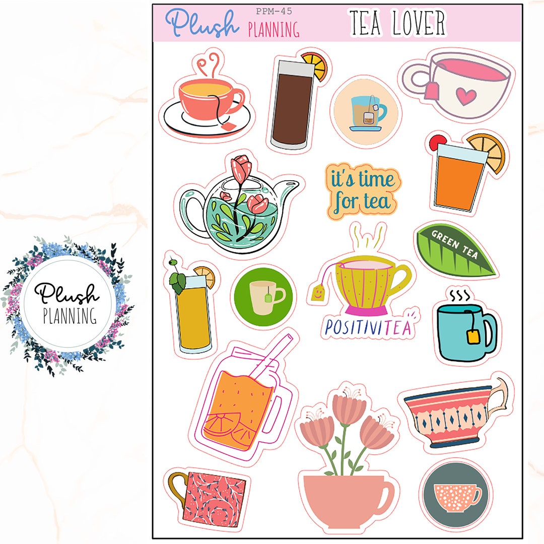 TEA LOVER Deco Sheet Planner Stickers - Etsy