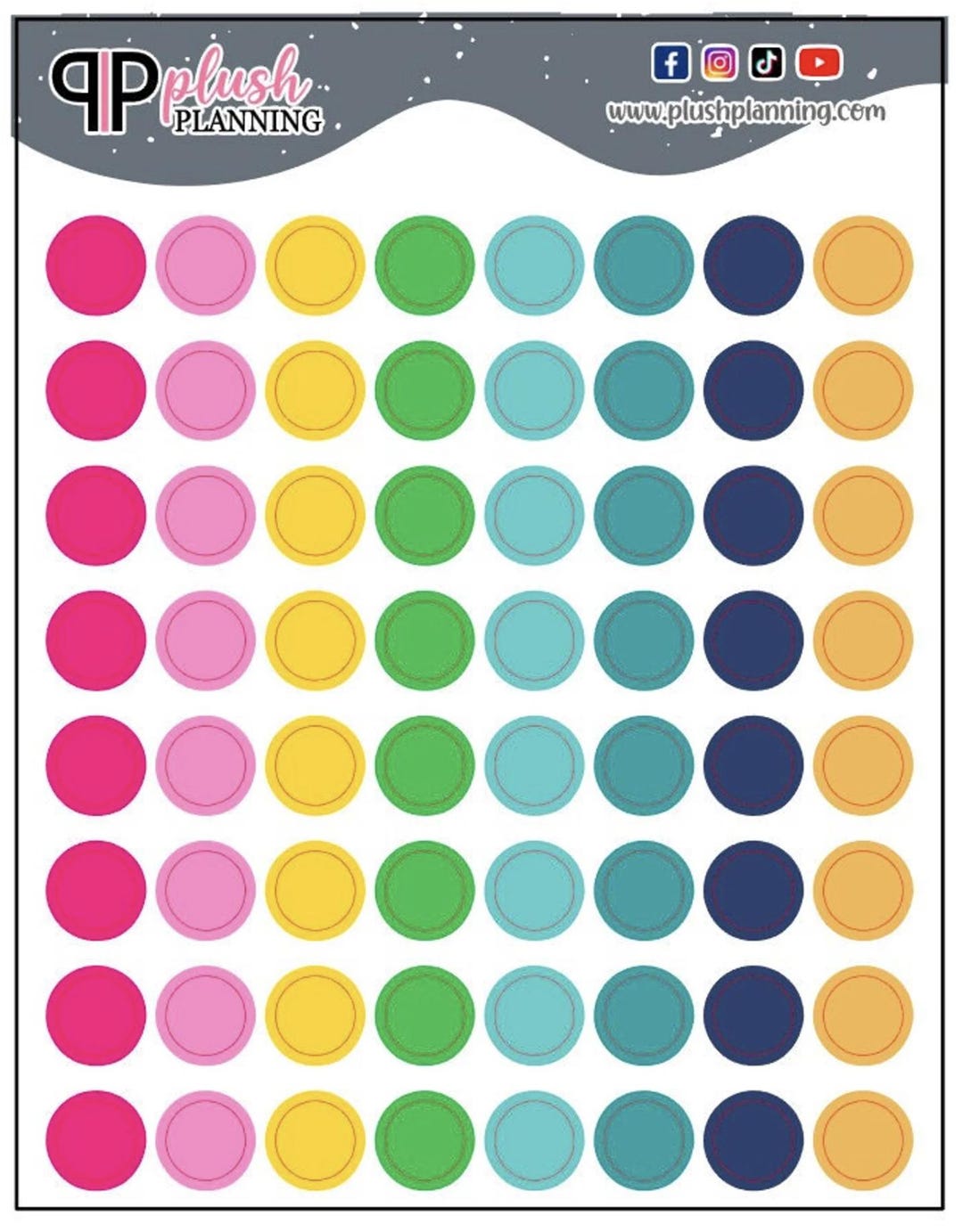 Circle Dots Planner Stickers - Emily Ley Simplified Colors, Mini Sheet ...