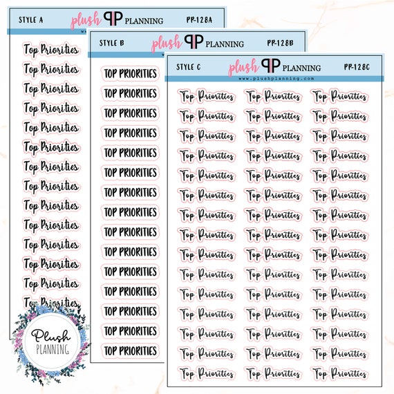 1342 Priority Stickers Foiled Script Clear Planner Stickers Craft ...
