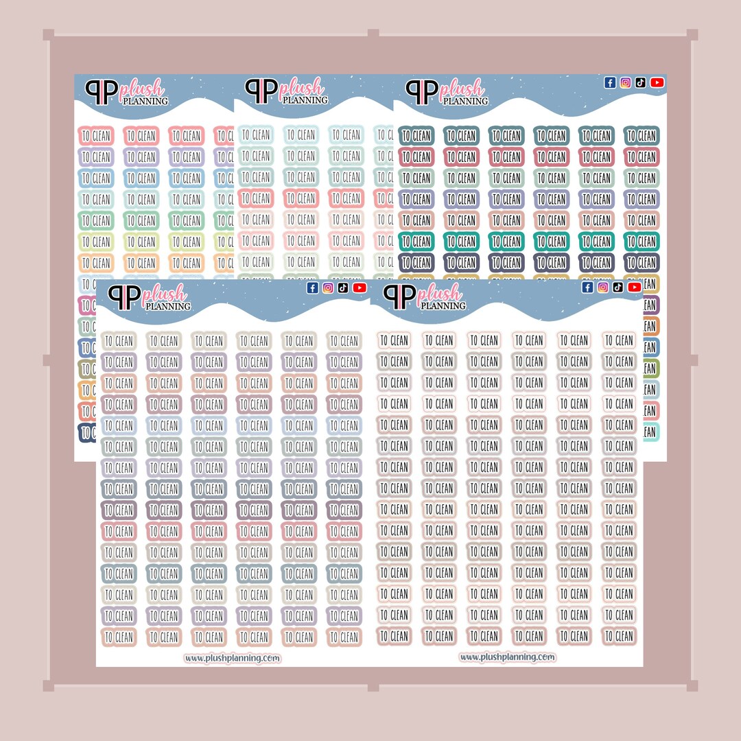 To Clean With Rae Dunn Inspired Script Font Planner Stickers, Functional Planner Stickers ...