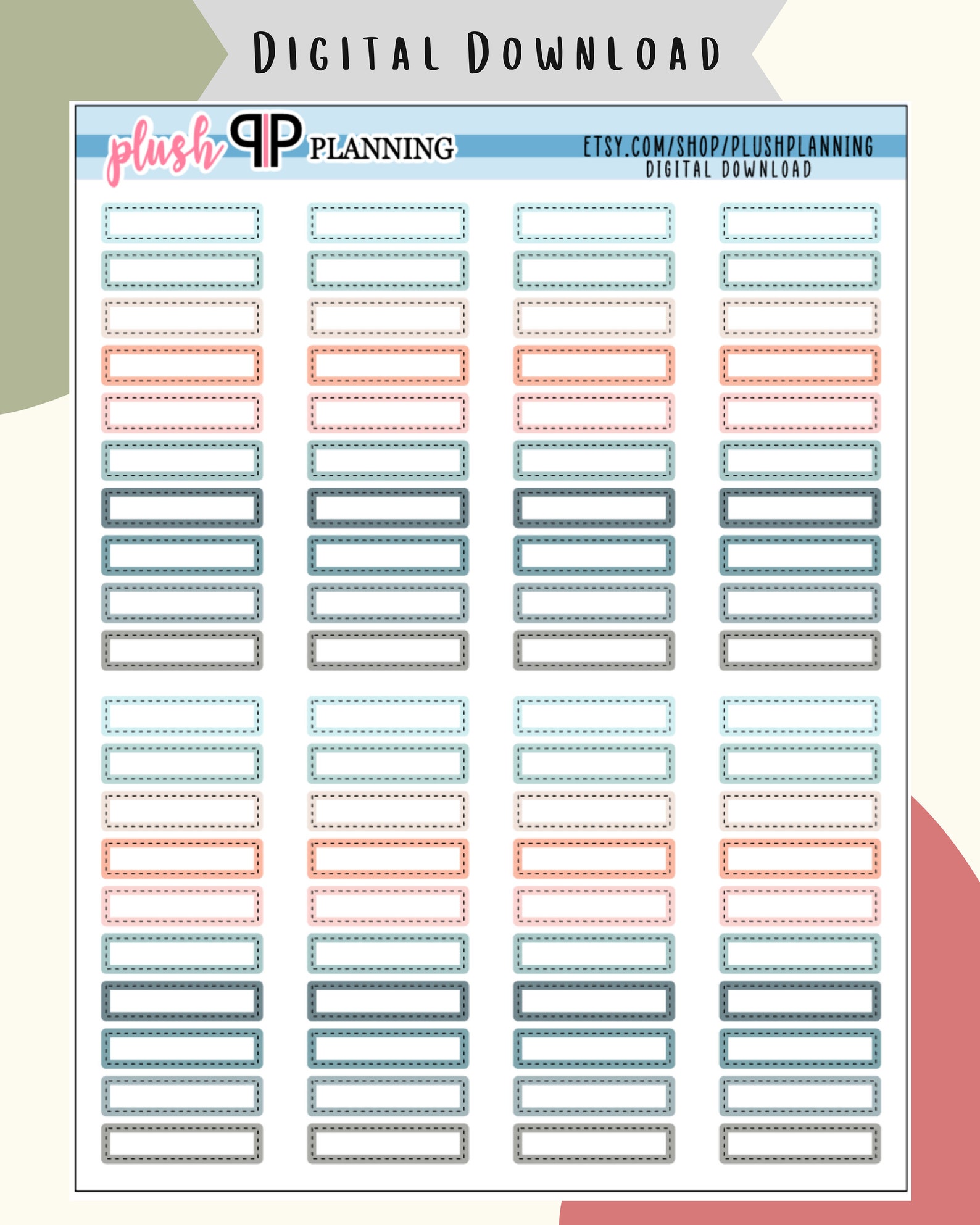 Basic Label Planner Stickers Digital Download Printable | Etsy