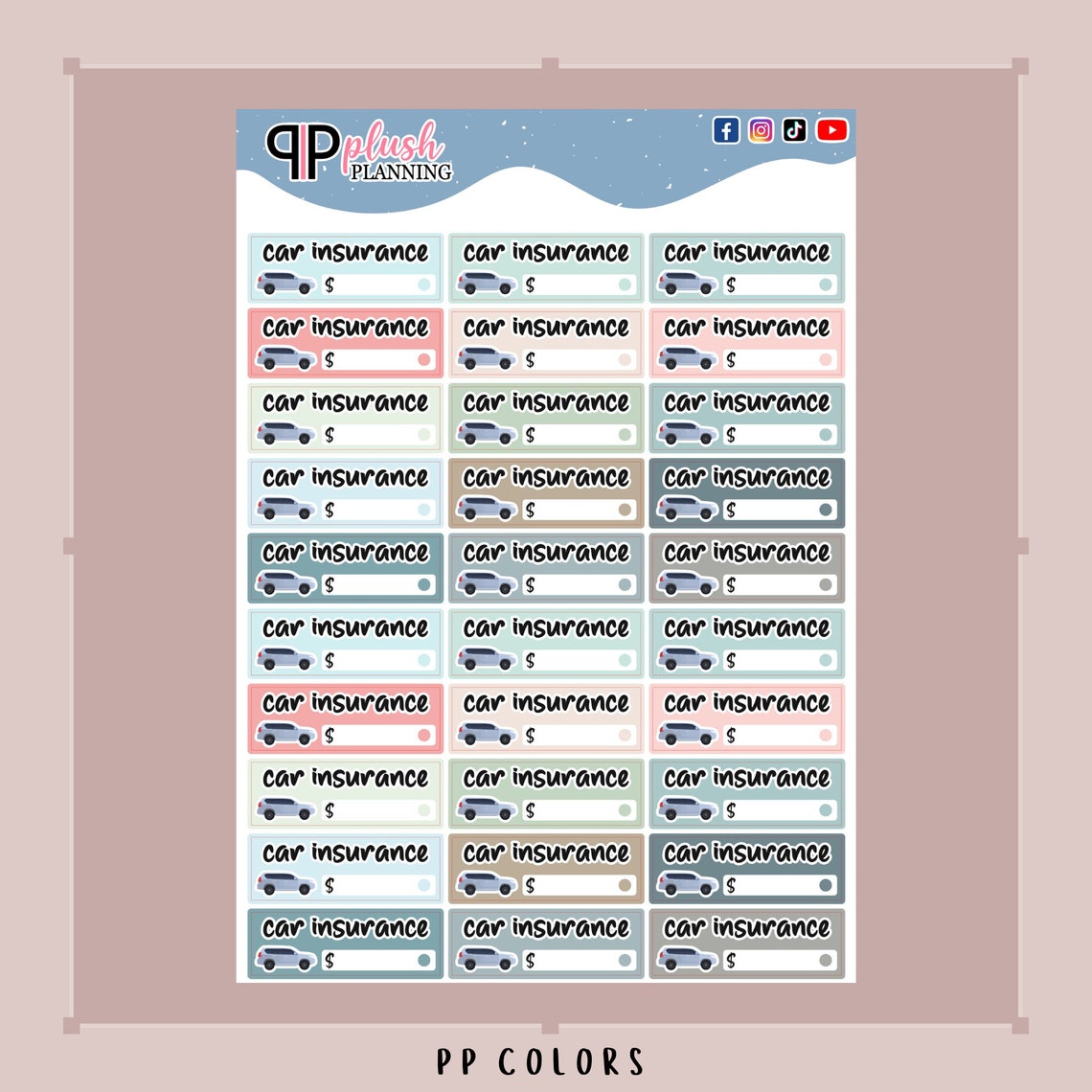 Car Insurance Tracker Checklist Planner Stickers - Etsy