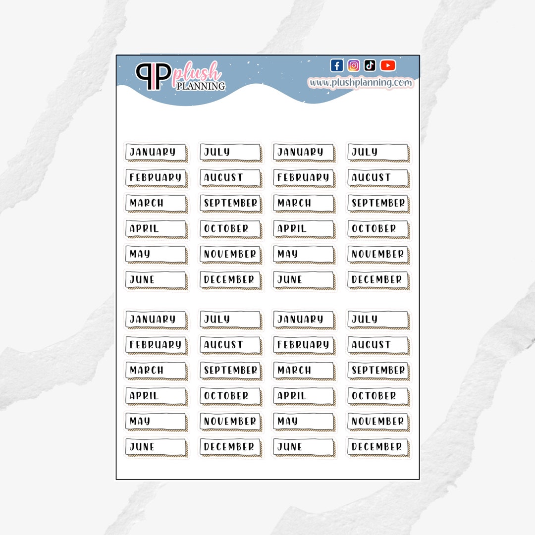 Monthly Script Tracker Clip Art Planner Stickers, Scrapbooking Stickers ...