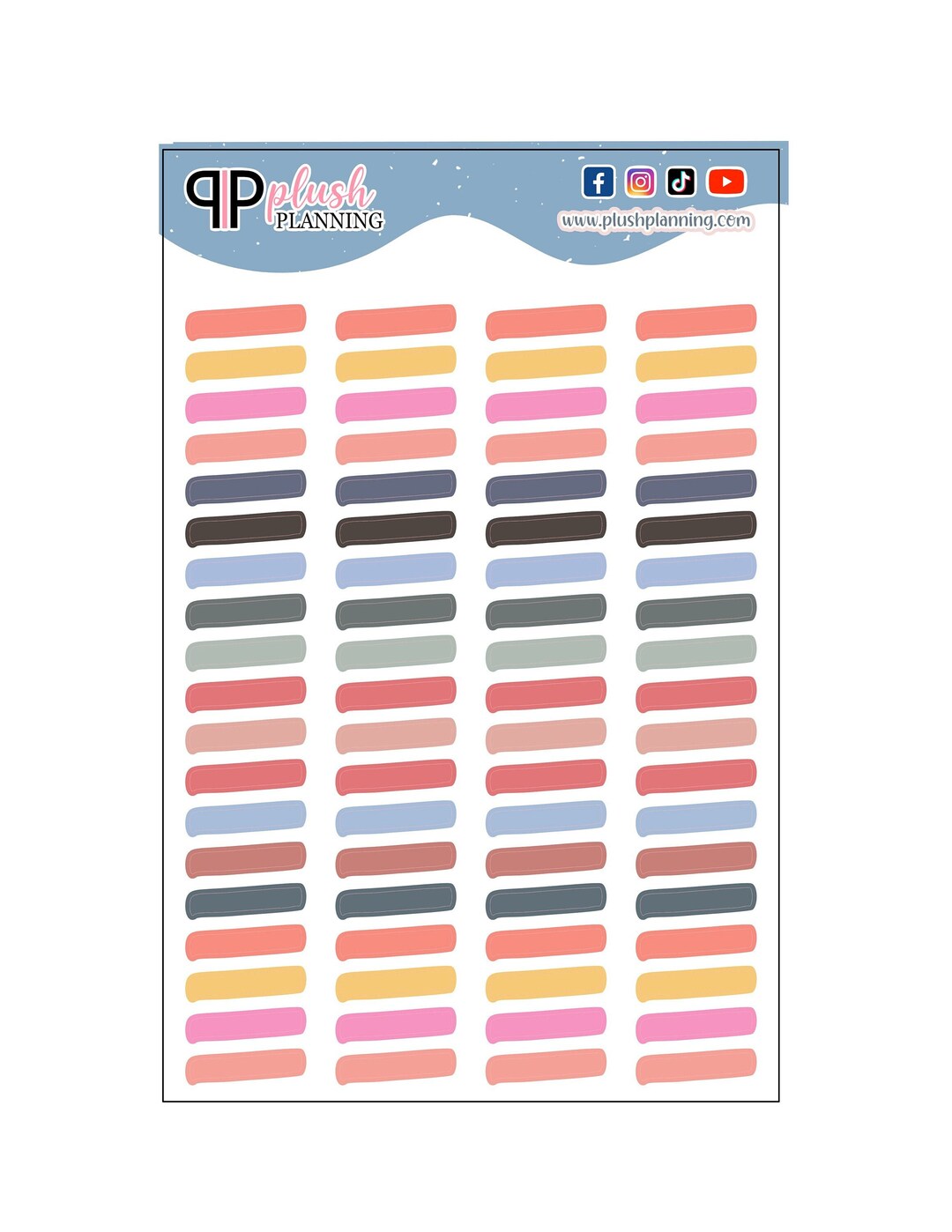 Writable Brush Stroke Label Planner Stickers, Laurel Denise Inspired ...