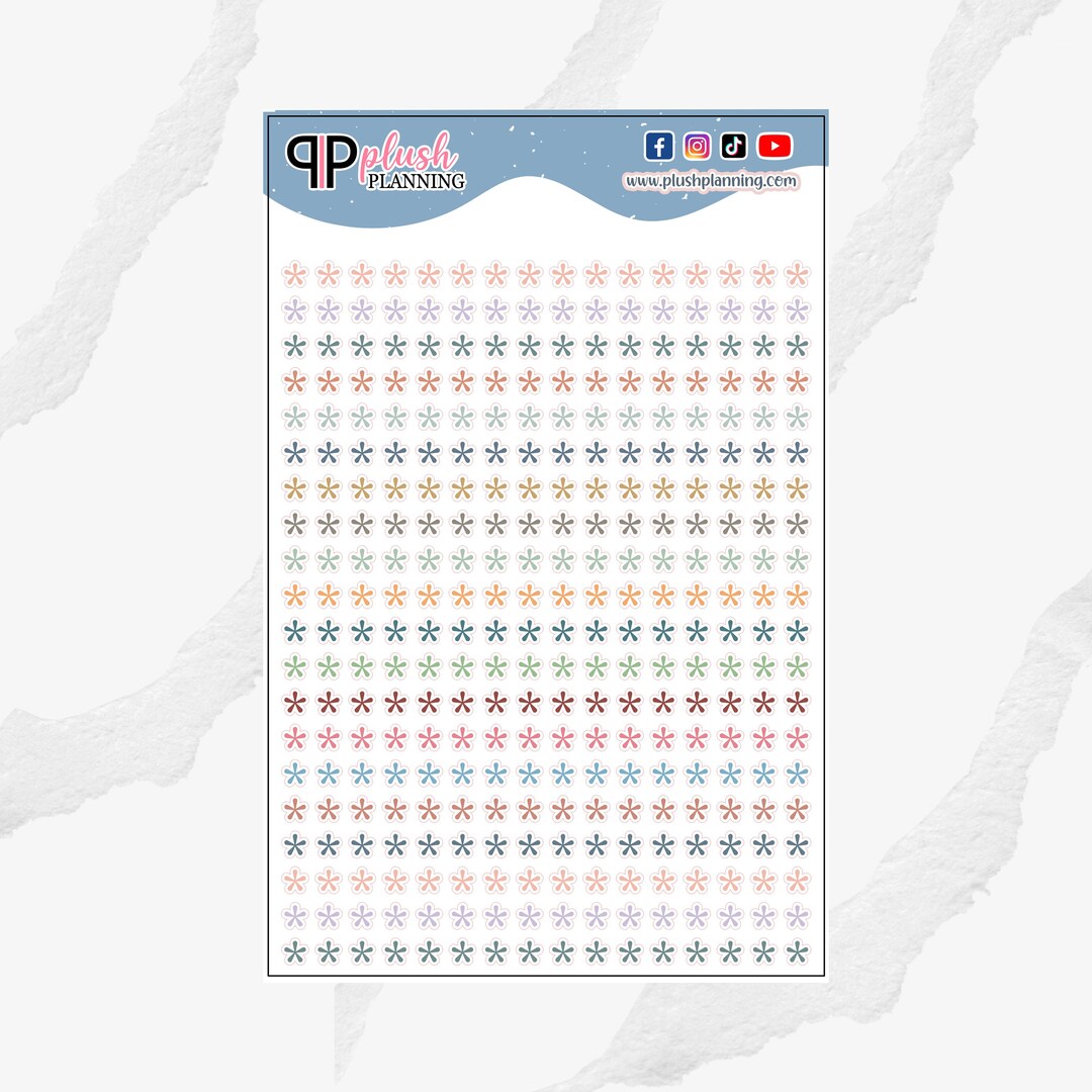 Mini Asterisk Doodle Planner Stickers, Plush Planning - Etsy