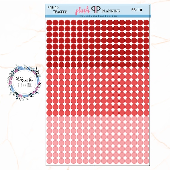 Period Tracker Mini Dot Planner Stickers All Red Mini Dots - Etsy