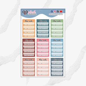 This Week Habit Stackable Sidebar Planner Stickers, Writable Weekly ...