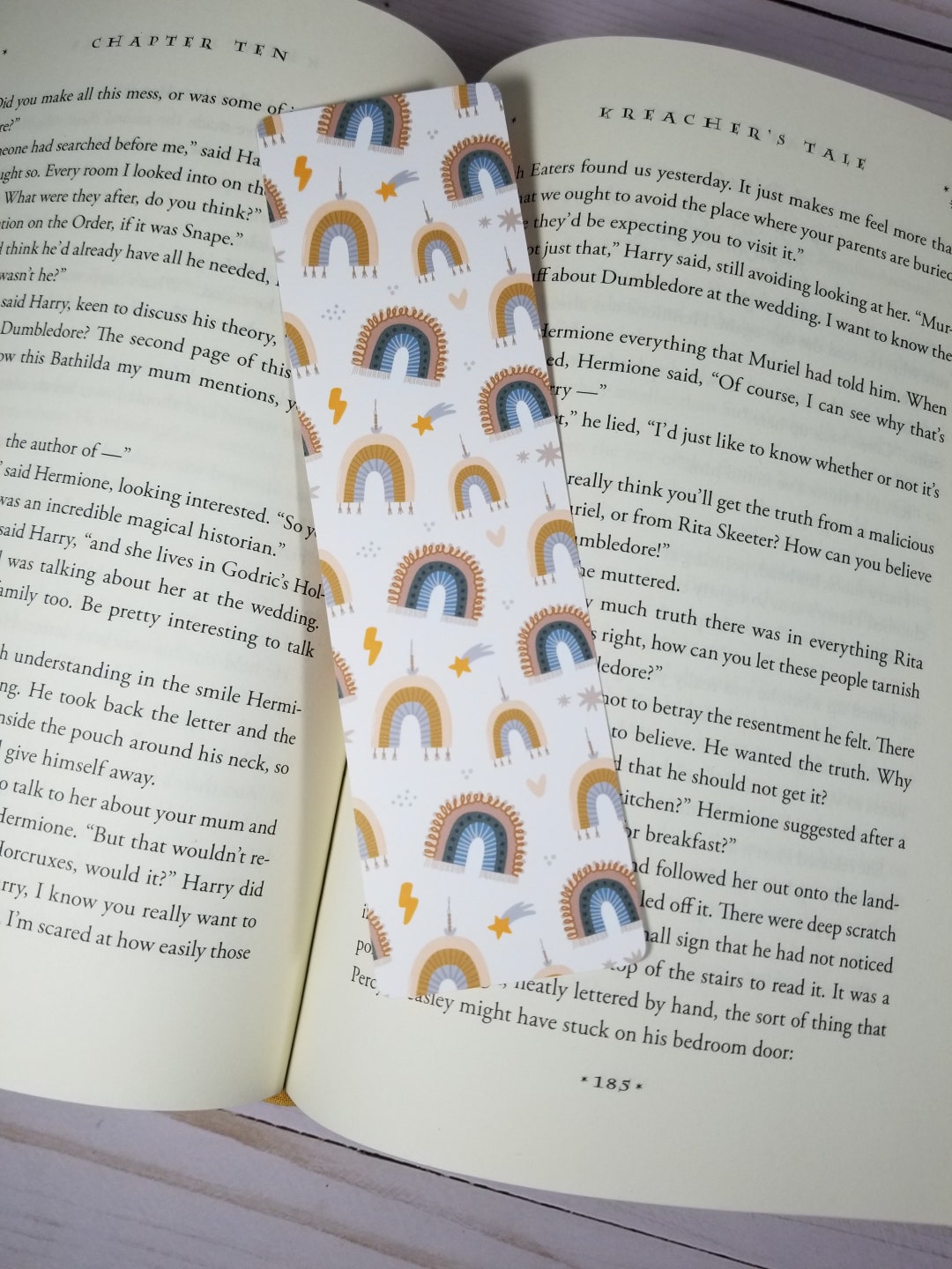 Boho Rainbow Bookmark, Rounded Corners - Etsy