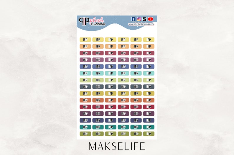 IEP Mini Label Tracker Planner Stickers, Removable Stickers, Plush ...