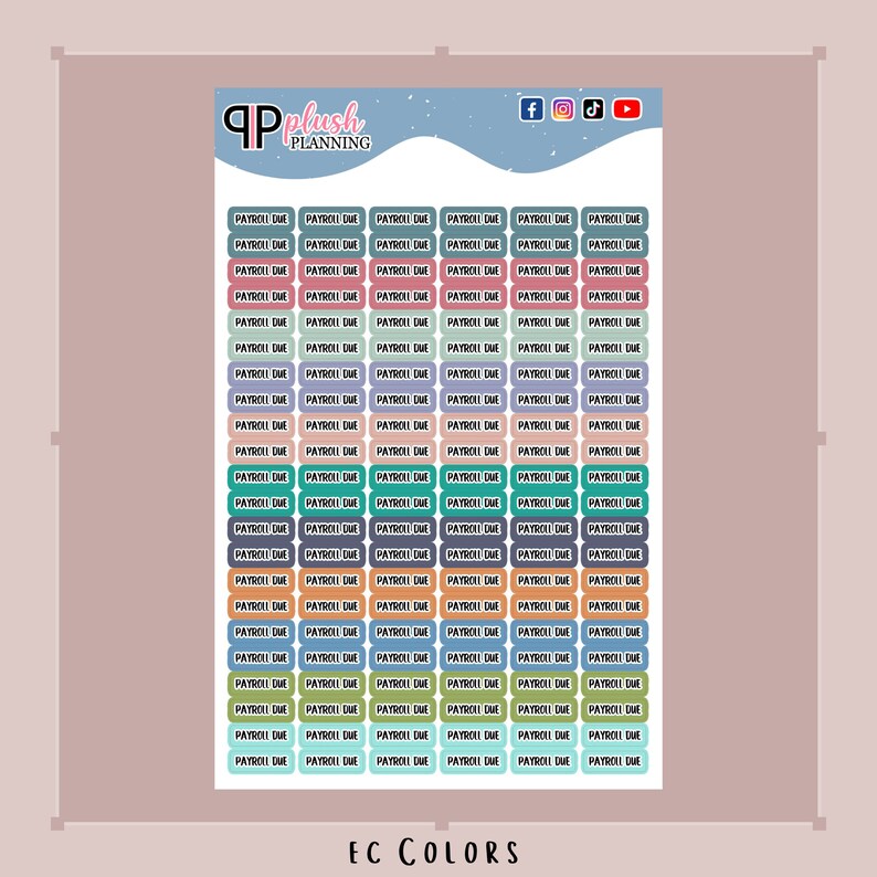 Mini Payroll Due Planner Stickers - Etsy