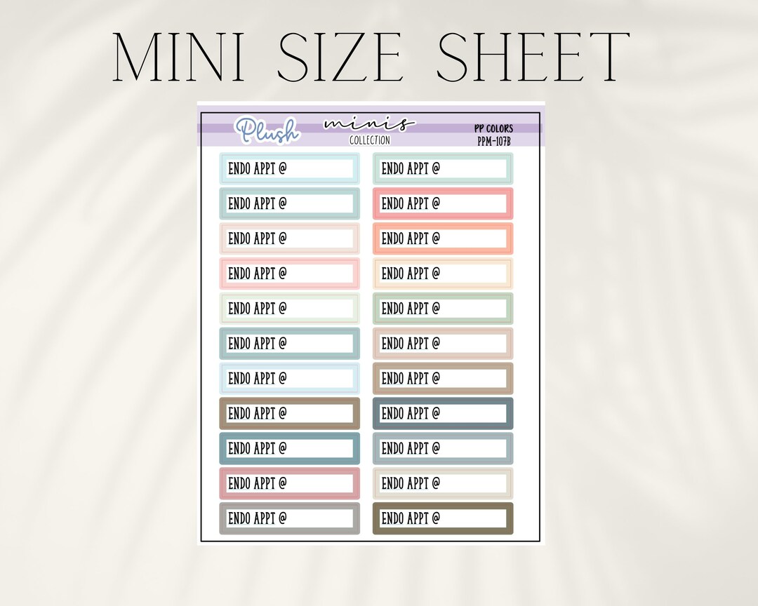 Endocrinology Appt Time Label Tracker Planner Stickers, Functional ...