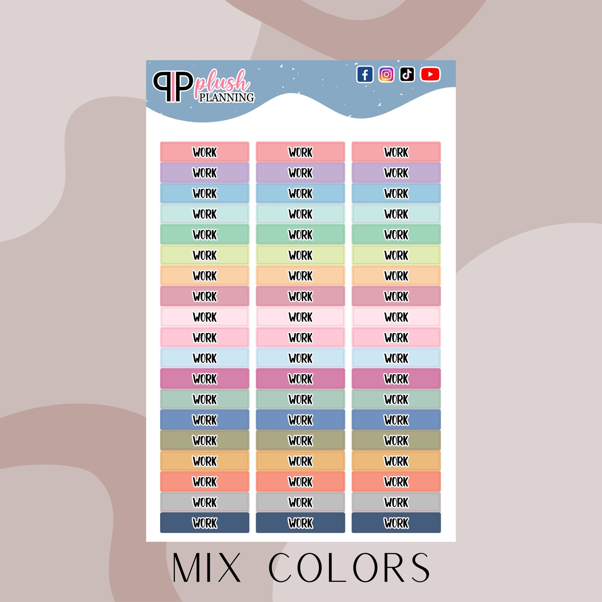 WORK Label Tracker Planner Stickers - Etsy
