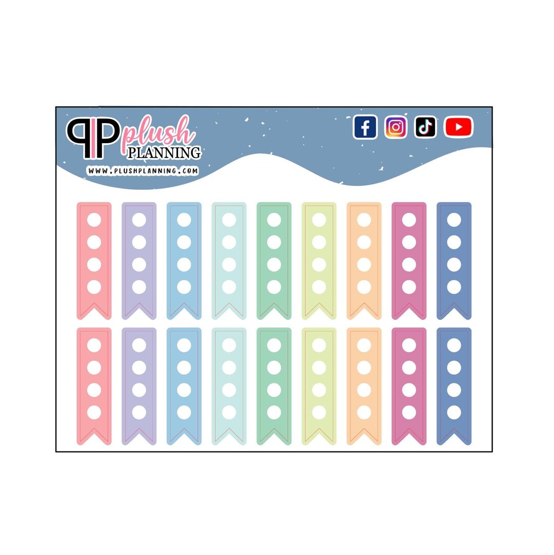Checklist Flags Planner Stickers, Functional Planner Stickers, Daily ...