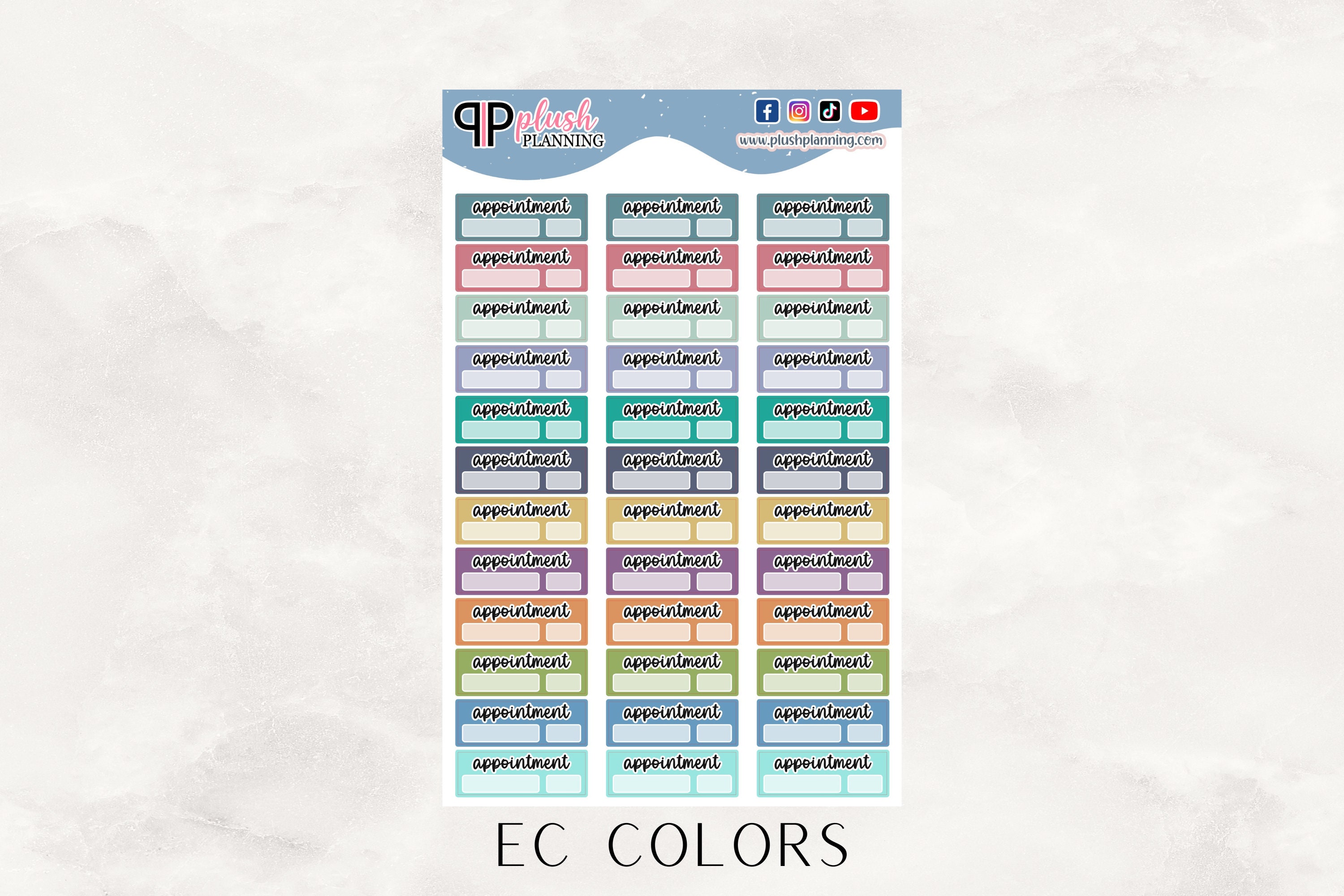 Writable Appointment With Time Box Tracker Planner Stickers, Plush ...