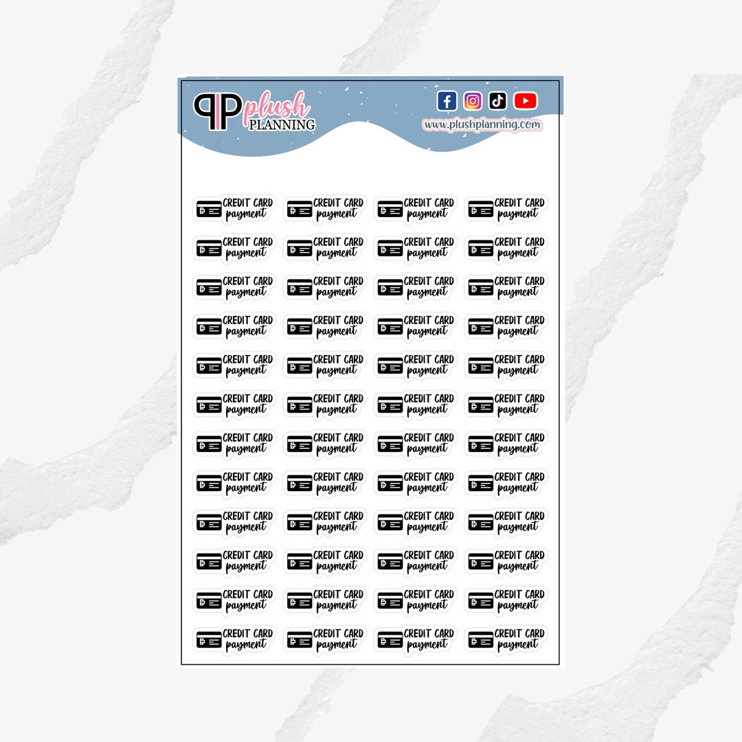 Credit Card Payment Tracker Mixed Script With Icon Planner Stickers ...