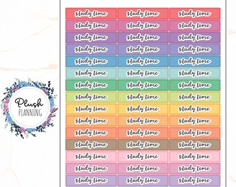 Study Time Printable Planner Stickers, Study Digital Stickers, Pre ...