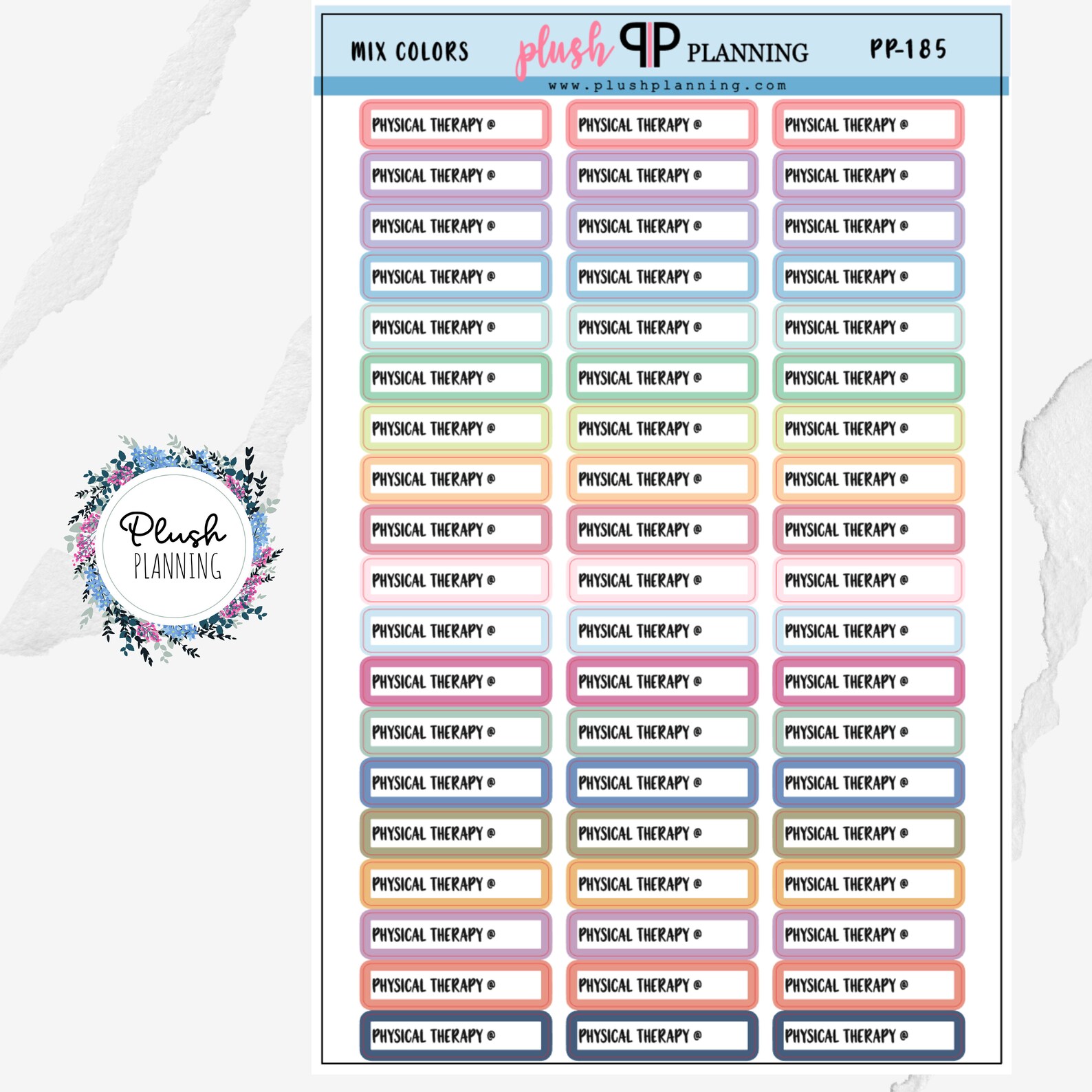 Physical Therapy Label Tracker Planner Stickers Mix Colors | Etsy