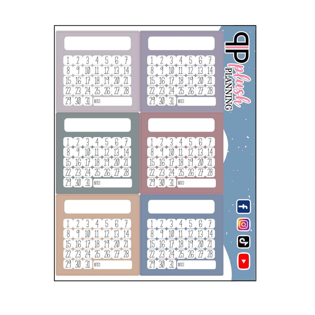 Month Habit Tracker Monthly Sidebar Planner Stickers, Functional ...
