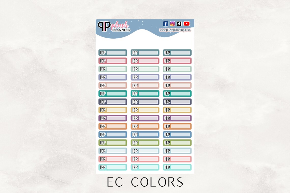 Writable IEP Label Tracker Planner Stickers Removable - Etsy