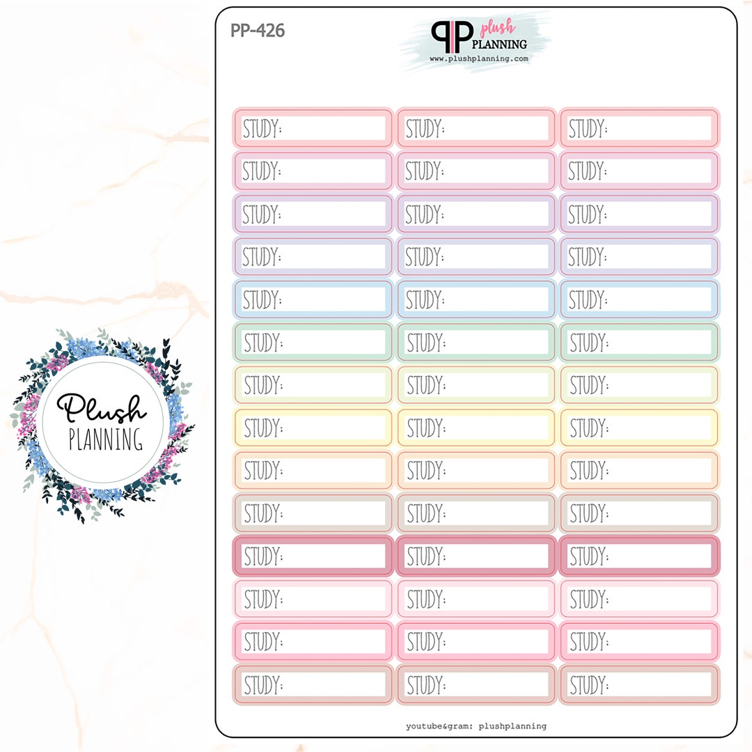 STUDY Planner Stickers - Etsy