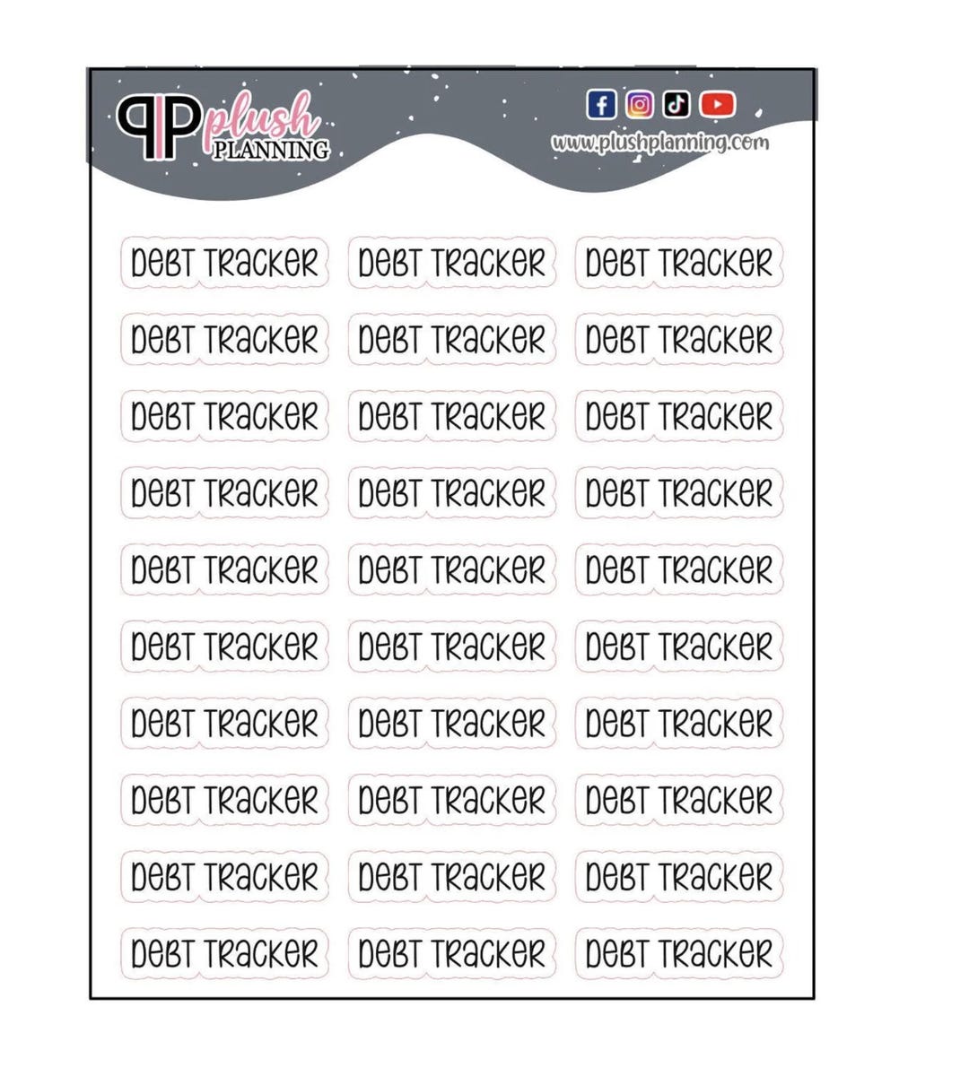 Debt Tracker Script Stickers, Functional Script Stickers, Budget ...