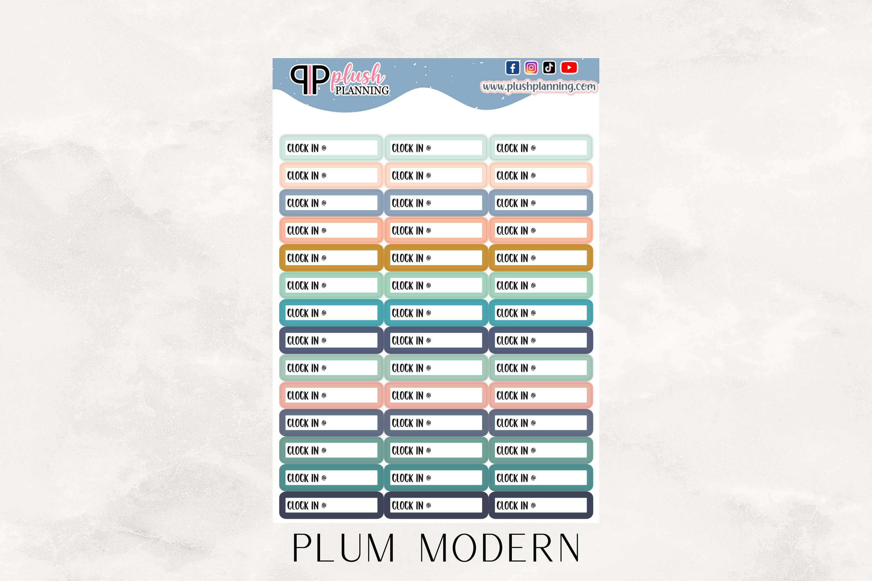 Clock in Label Tracker Planner Stickers Work Schedule Clock - Etsy