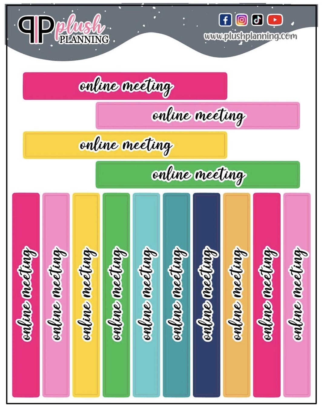 Online Meeting Label Block Planner Stickers - Emily Ley Simplified ...