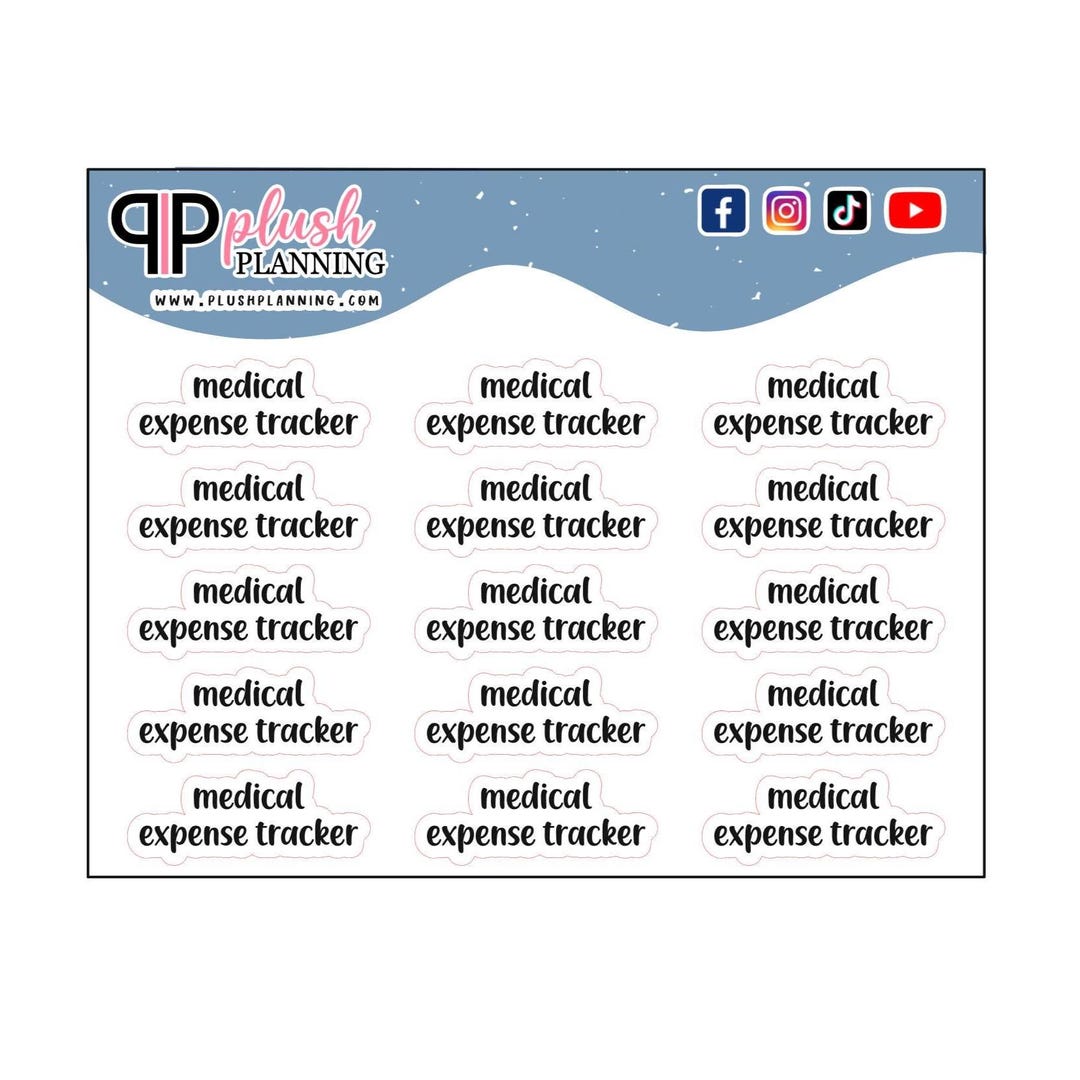 Medical Expense Tracker Script Planner Stickers, Functional Script ...