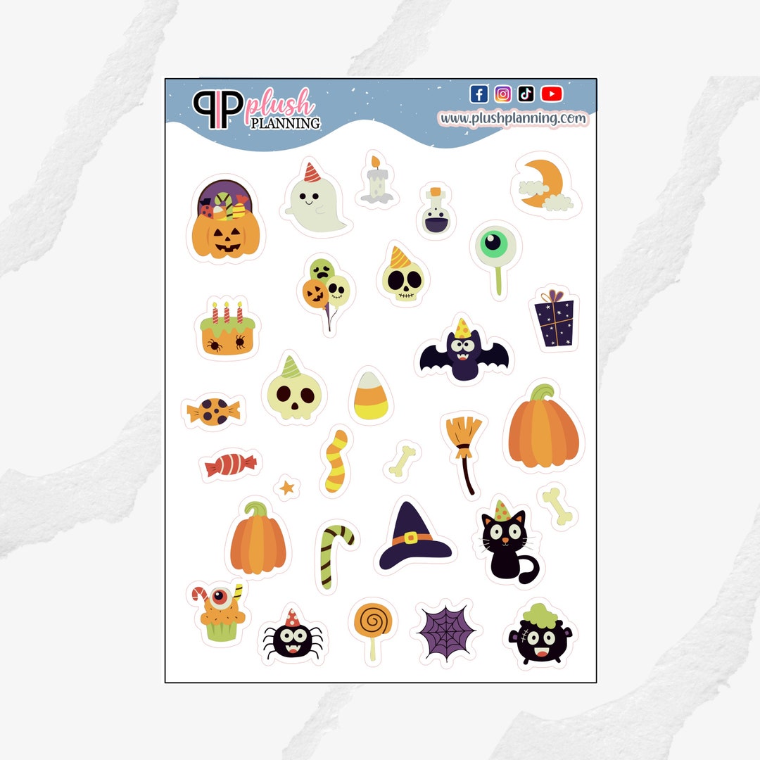 Halloween Collection 3 Set Journaling Scrapbooking Planner Stickers ...