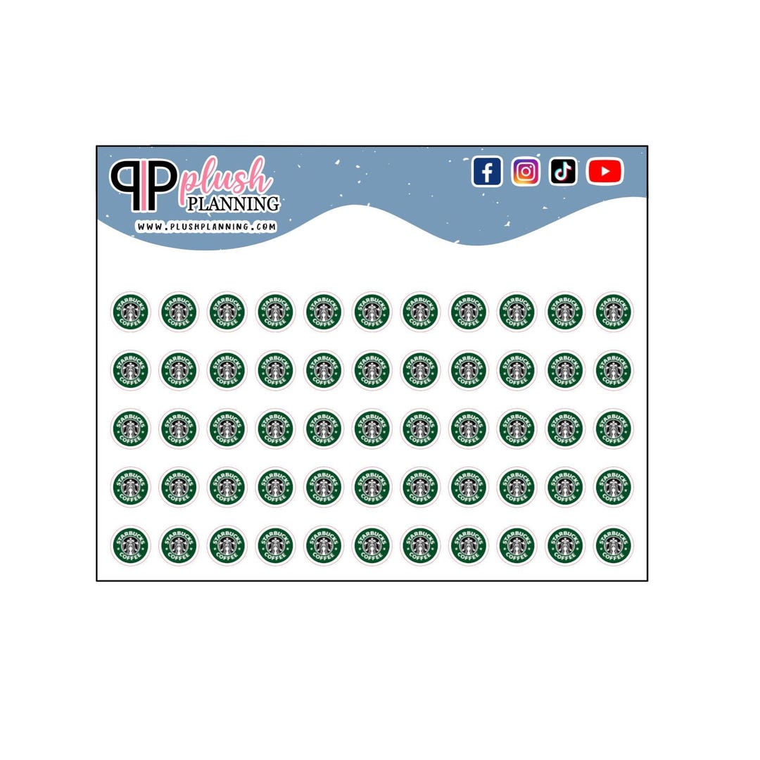 Mini Starbucks Dots Tracker Planner Stickers, Functional Stickers ...