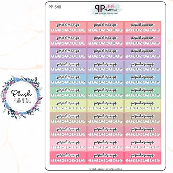 Period Cramps PAIN Level Tracker Planner Stickers Pain Scale - Etsy
