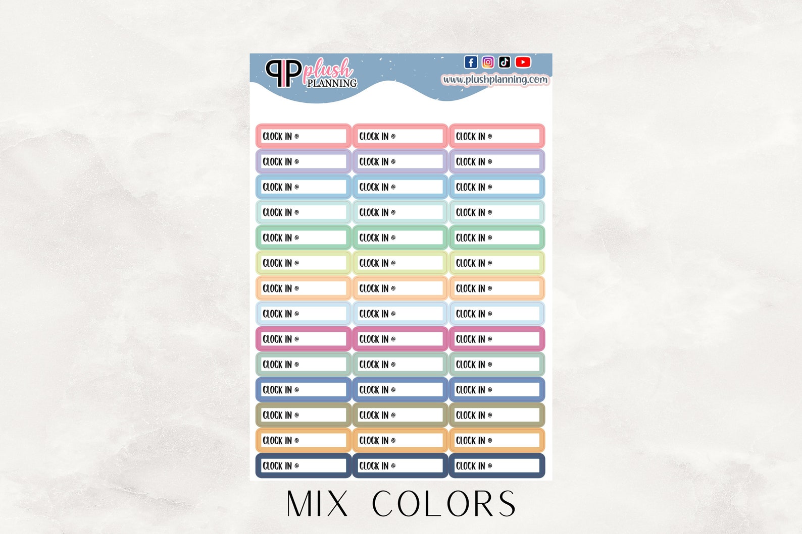 Clock in Label Tracker Planner Stickers Work Schedule Clock - Etsy