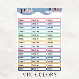 Clock in Label Tracker Planner Stickers, Work Schedule, Clock in Time ...