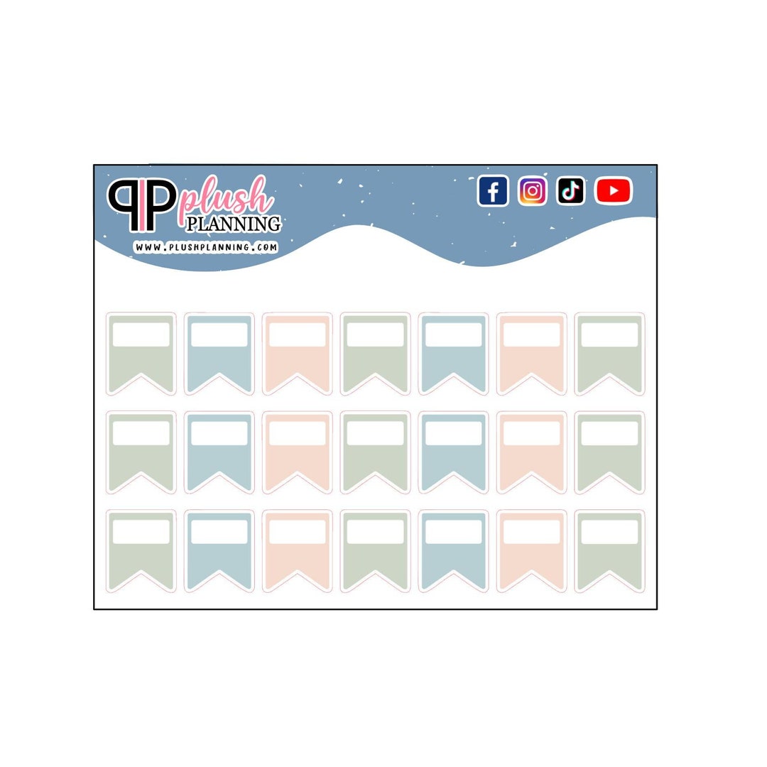 Writable Flags With Label Deco Journaling Scrapbooking Planner Stickers ...