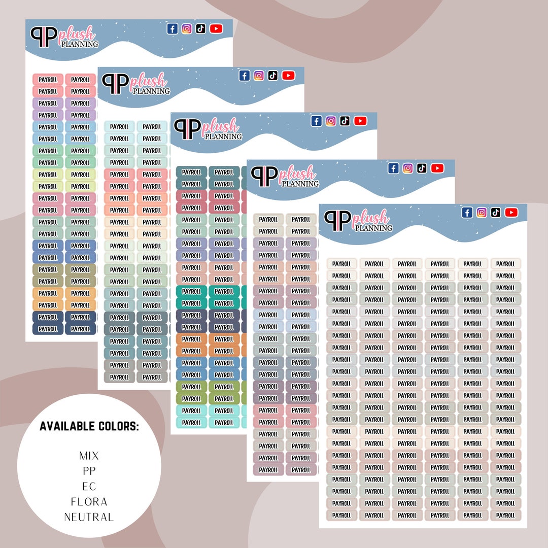 Mini Payroll Planner Stickers - Etsy